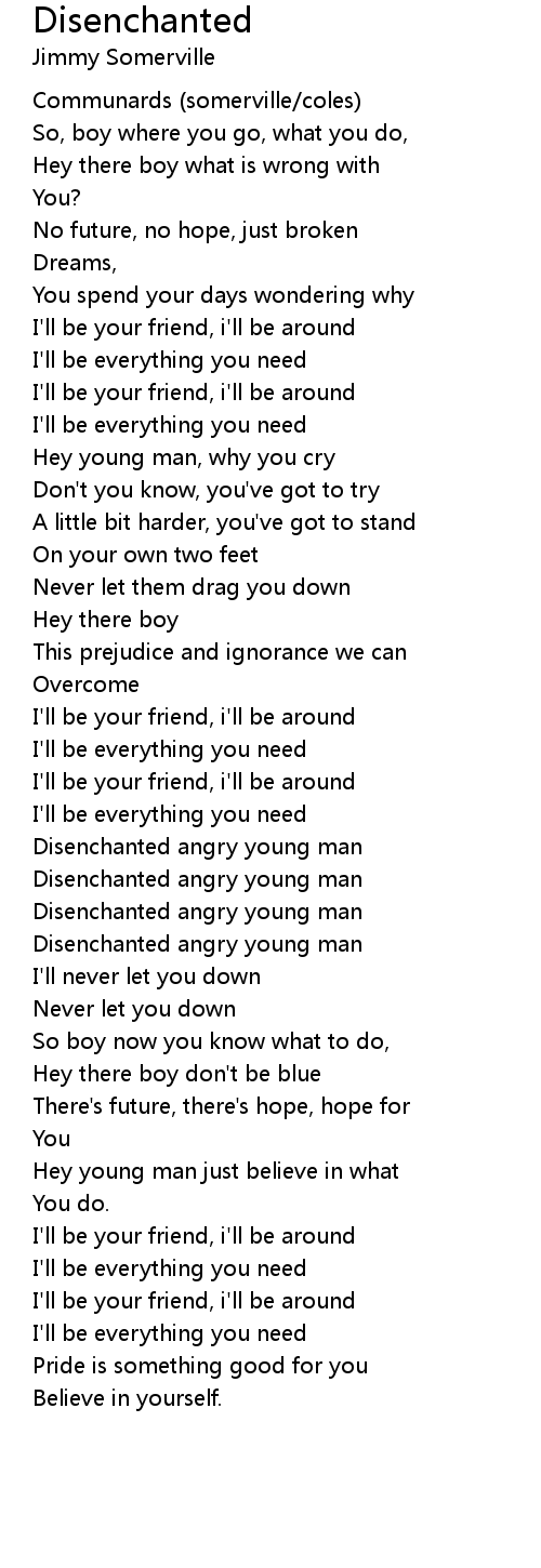 Disenchanted Lyrics - Follow Lyrics