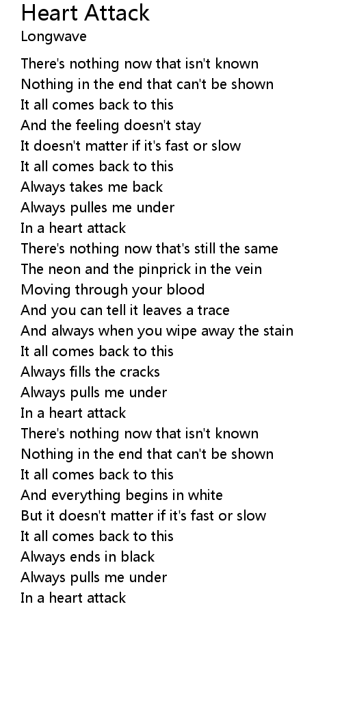 Heart Attack Lyrics - Follow Lyrics
