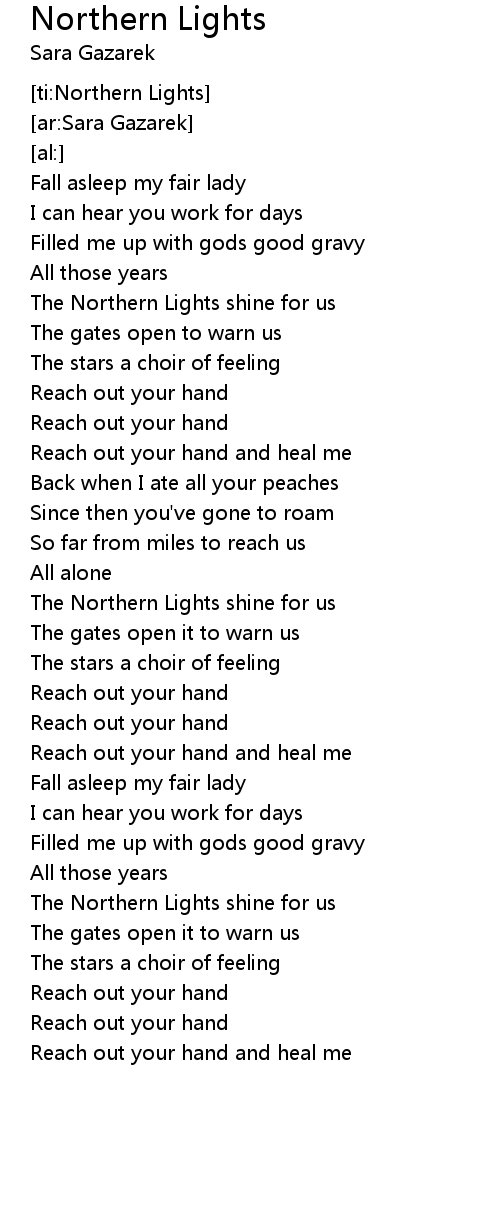Northern Lights Lyrics - Follow Lyrics