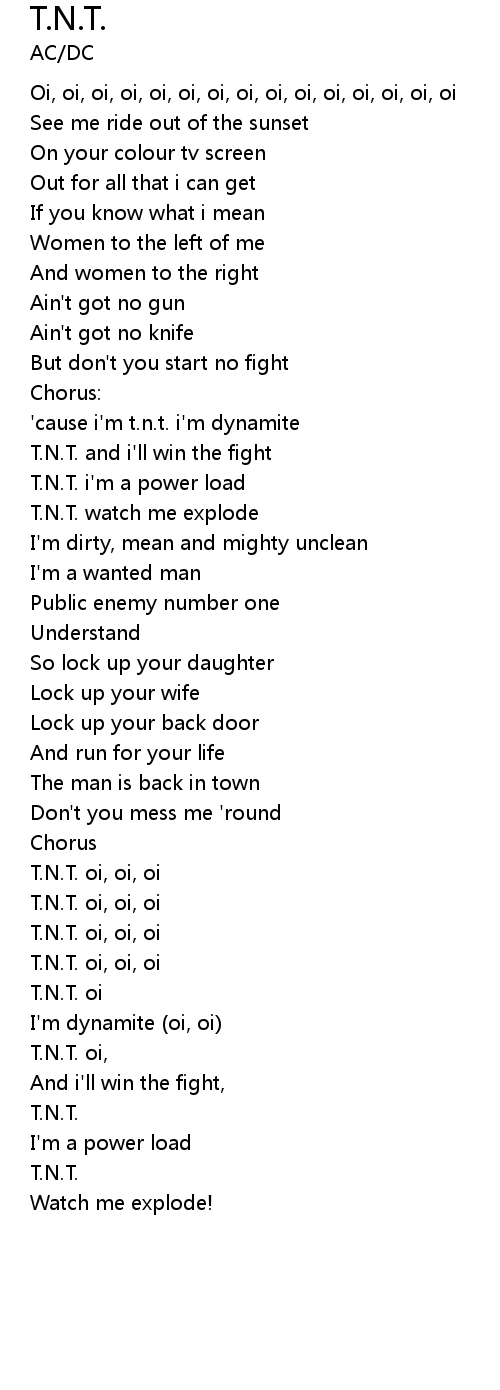 Tnt Ac Dc Lyrics