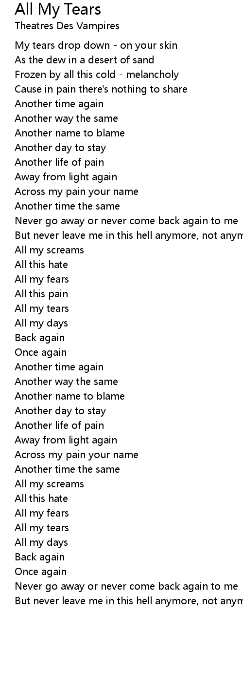 All My Tears Lyrics - Follow Lyrics