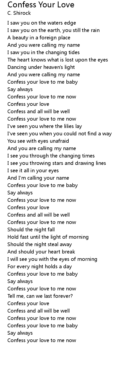 Confess Your Love Lyrics - Follow Lyrics