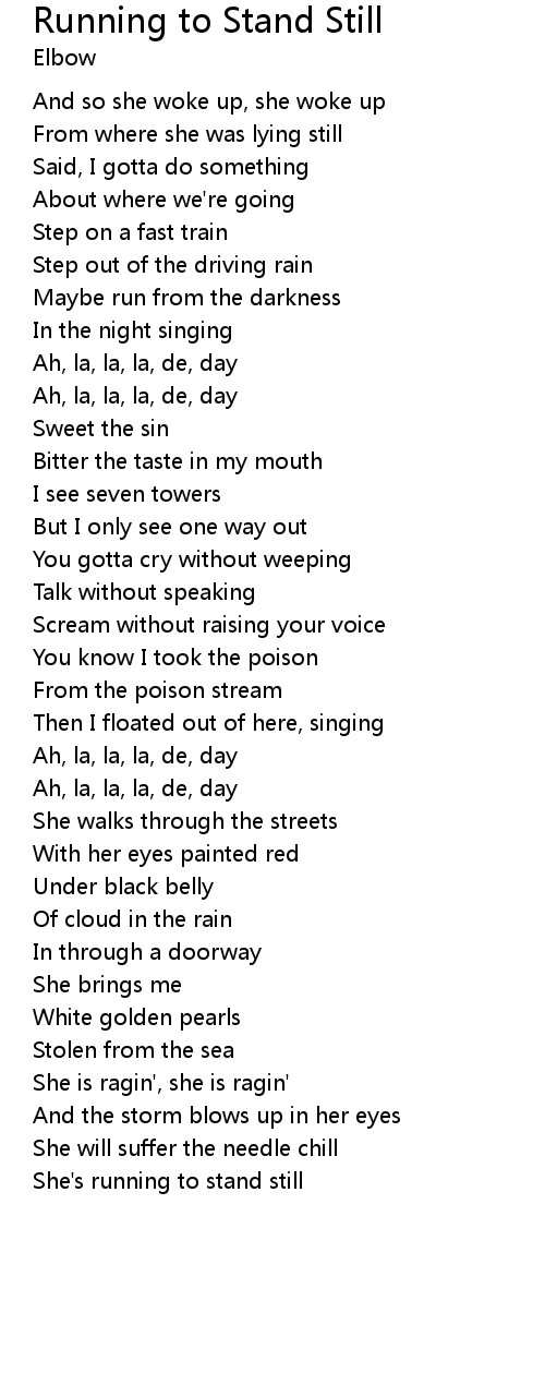 Running to Stand Still Lyrics - Follow Lyrics