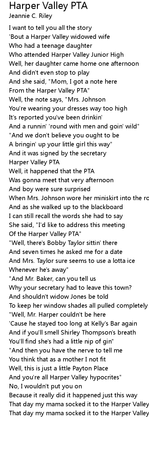 Harper Valley PTA Lyrics - Follow Lyrics