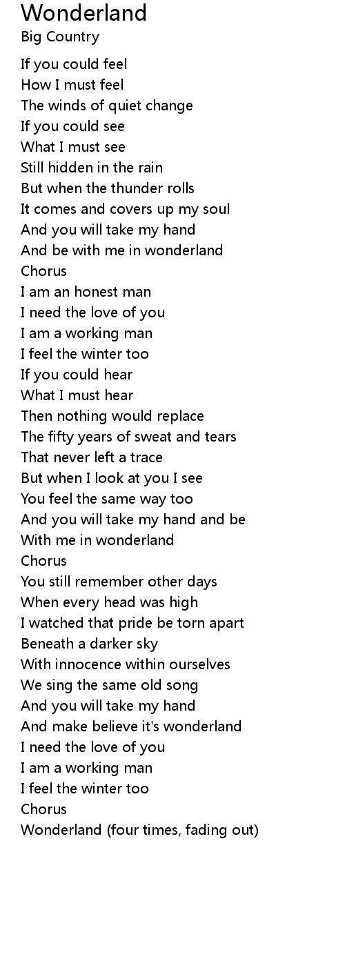 Wonderland Lyrics - Follow Lyrics