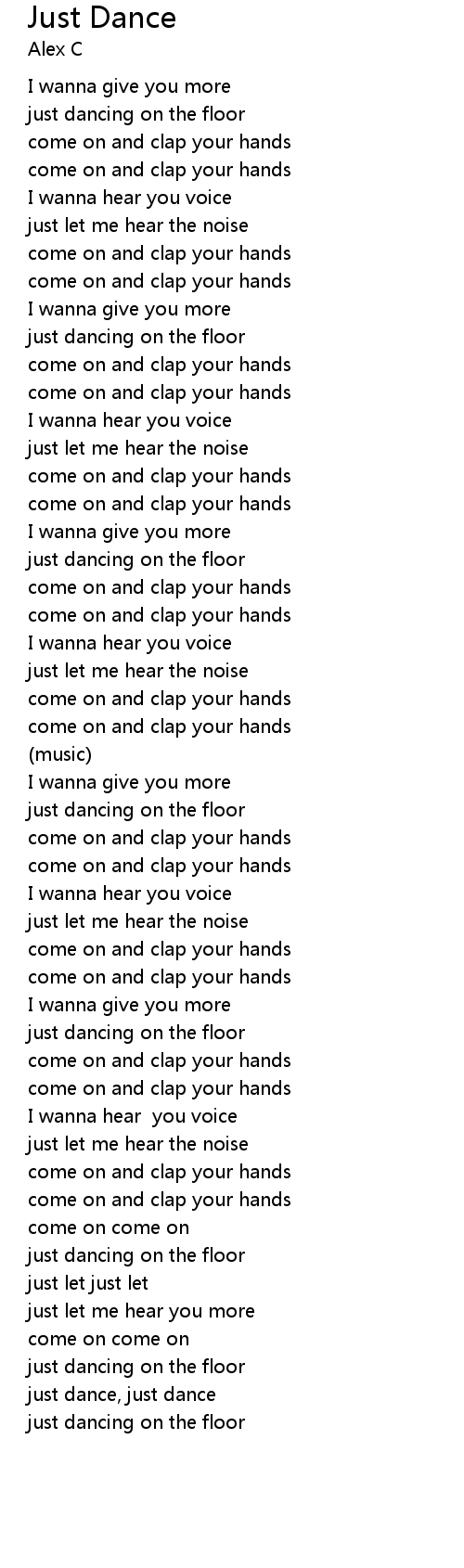 Just Dance Lyrics - Follow Lyrics