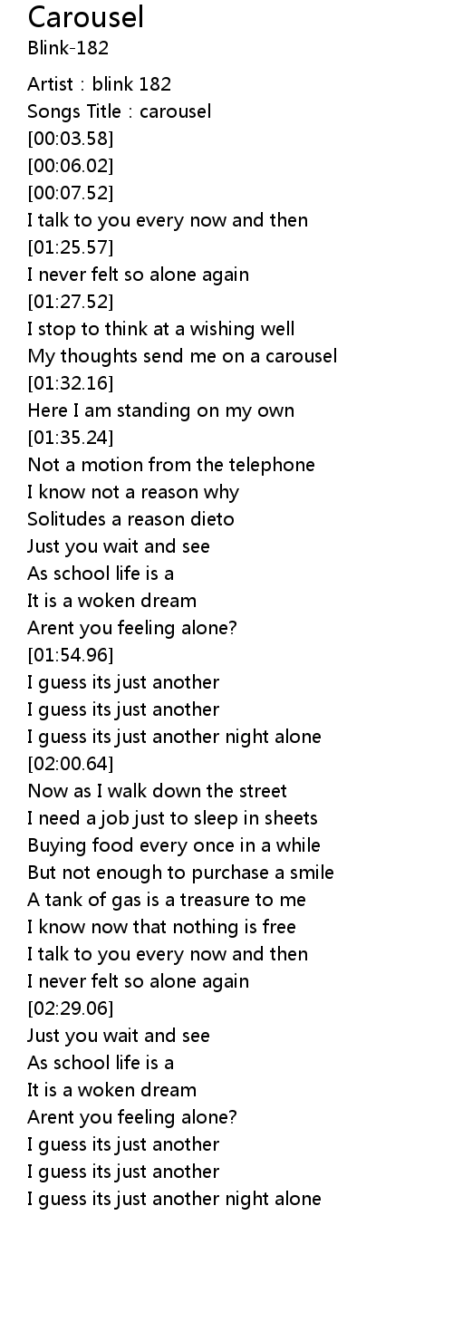 Carousel Lyrics - Follow Lyrics