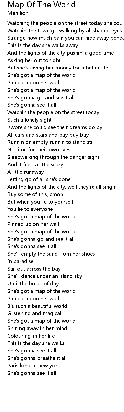 Map Of The World Lyrics - Follow Lyrics