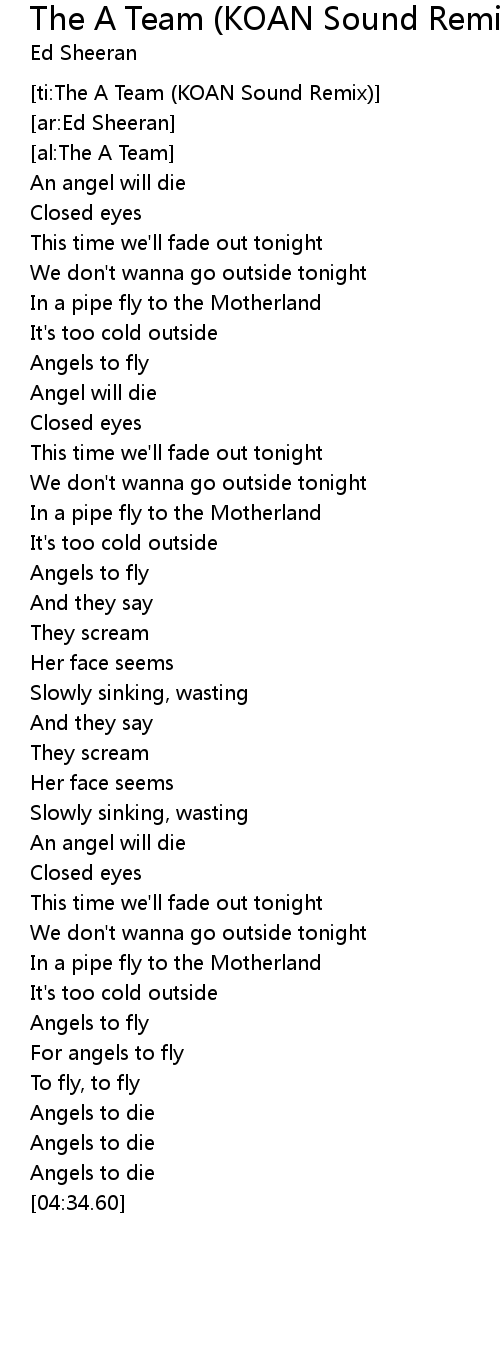 Ed Sheeran A Team Lyrics