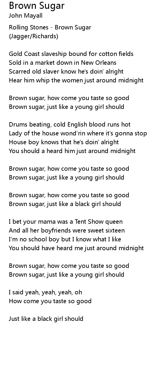 Brown Sugar Lyrics - Follow Lyrics