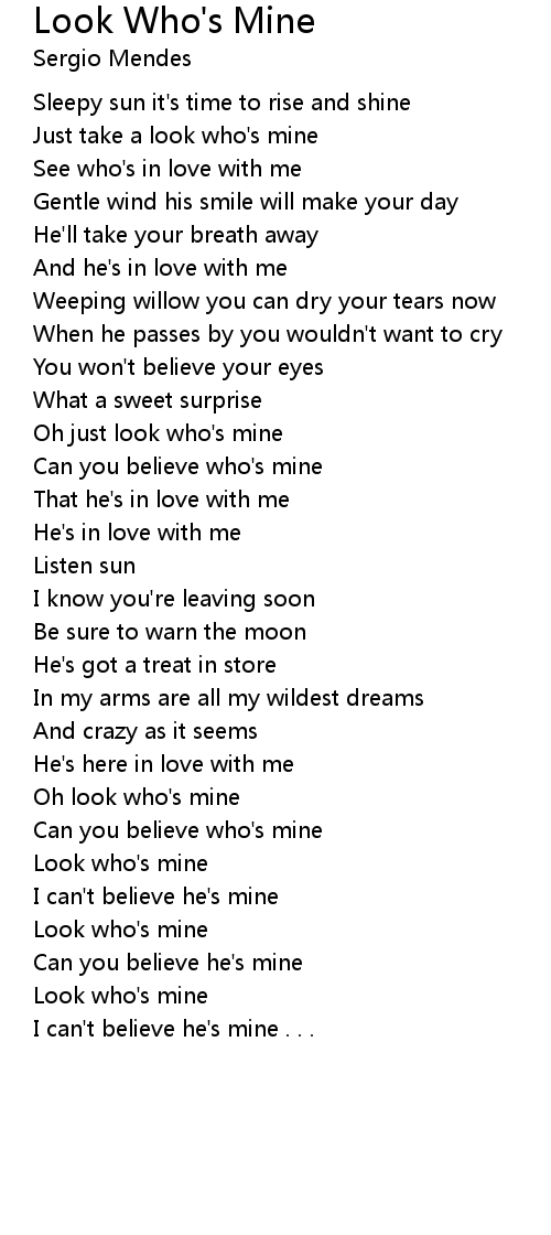 Look Who's Mine Lyrics - Follow Lyrics