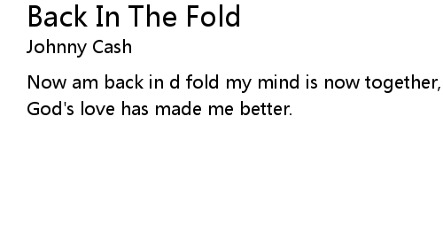 Back In The Fold Lyrics - Follow Lyrics
