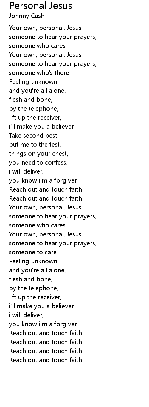 Personal Jesus Lyrics - Follow Lyrics