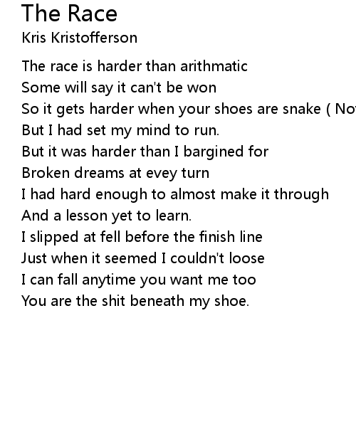 The Race Lyrics - Follow Lyrics