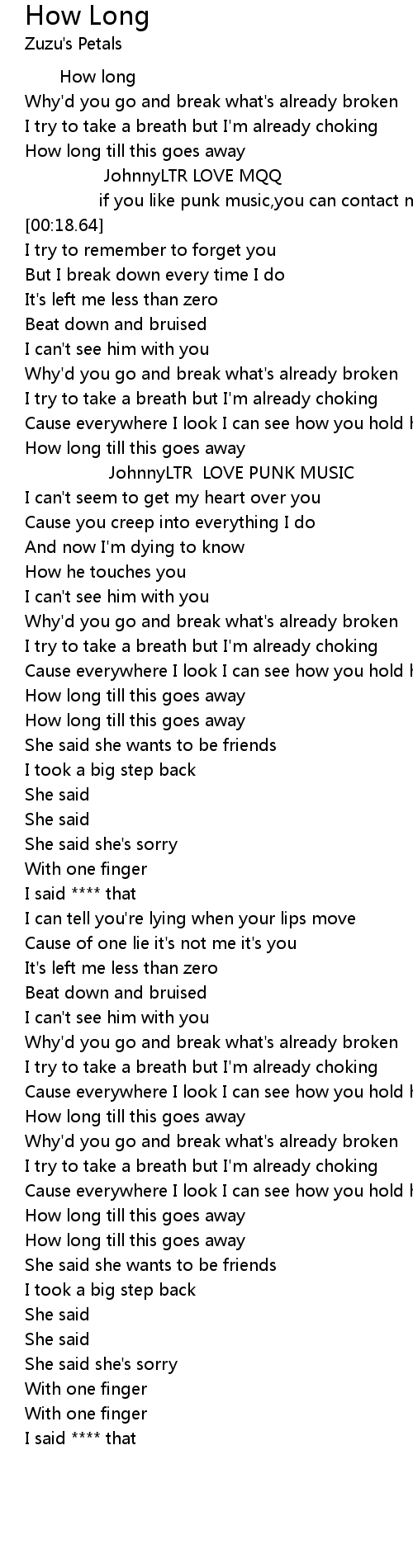 How Long Lyrics - Follow Lyrics