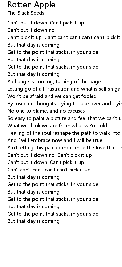 Rotten Apple Lyrics - Follow Lyrics