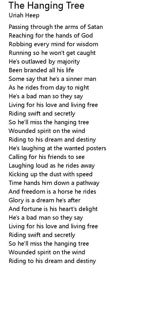 The Hanging Tree Lyrics - Follow Lyrics