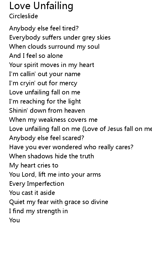 Love Unfailing Lyrics Follow Lyrics