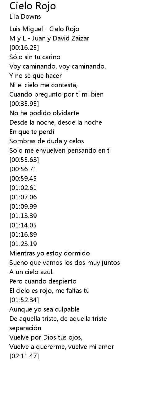 Cielo Rojo Lyrics - Follow Lyrics