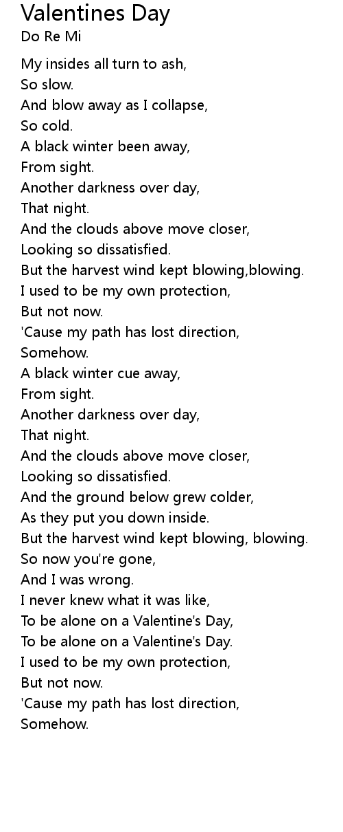 Valentines Day Lyrics - Follow Lyrics