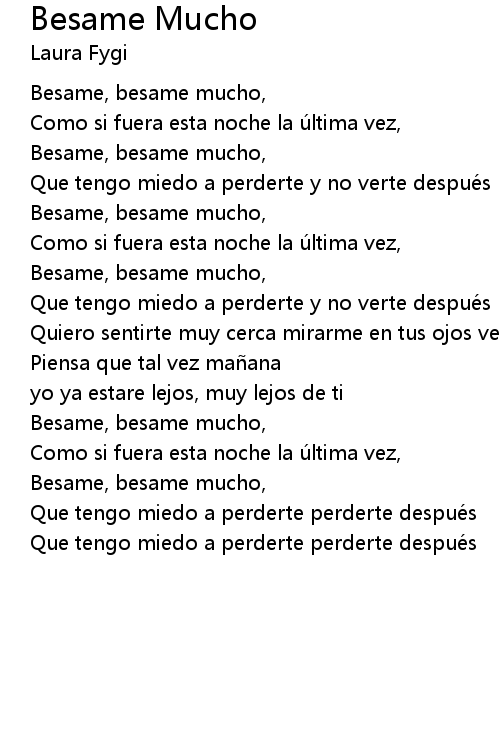Besame Mucho Lyrics - Follow Lyrics