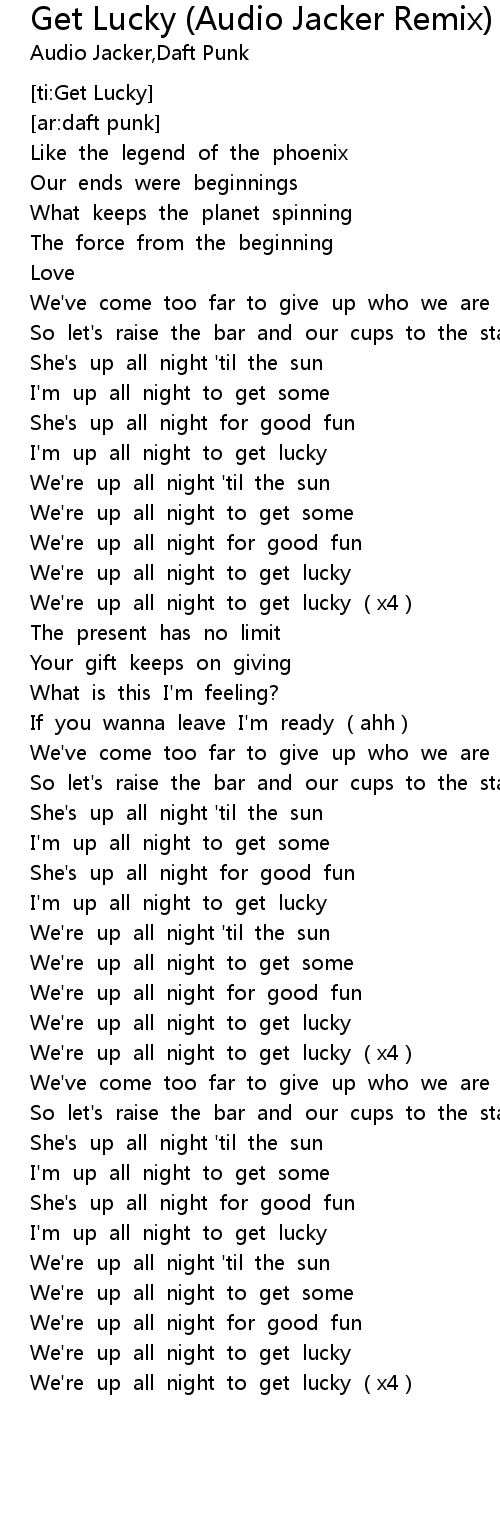 Get Lucky (Audio Jacker Remix) Lyrics - Follow Lyrics