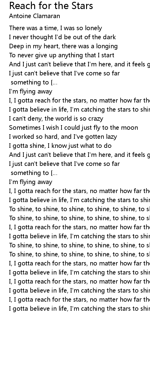 Reach for the Stars Lyrics - Follow Lyrics