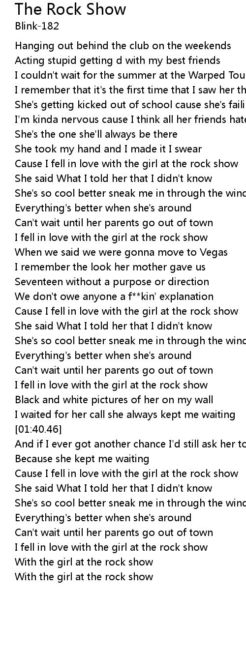 The Rock Show Lyrics - Follow Lyrics