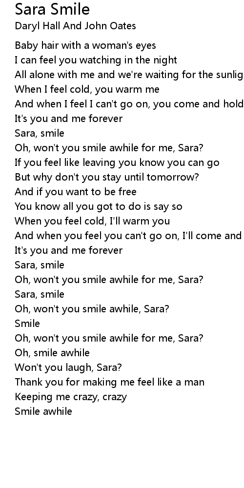 Sara Smile Lyrics - Follow Lyrics