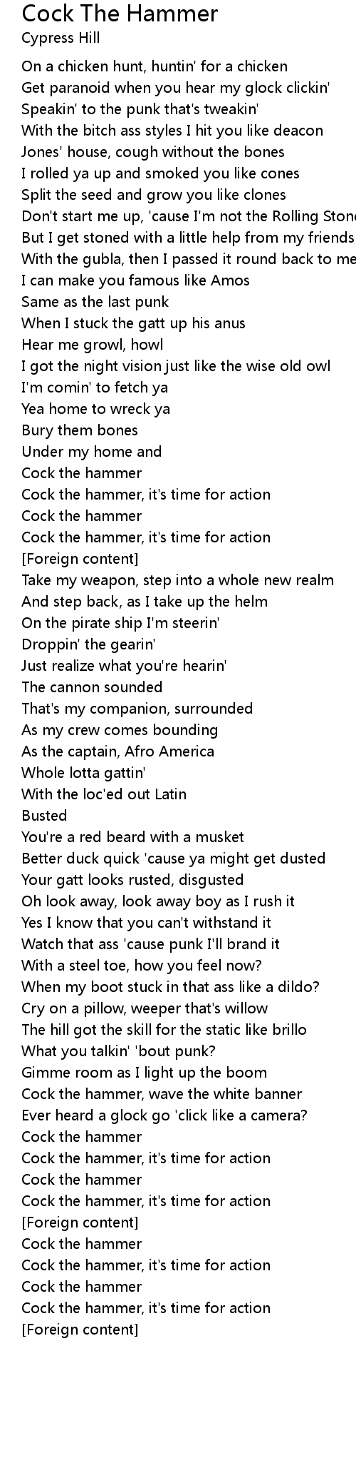 Cock The Hammer Lyrics - Follow Lyrics
