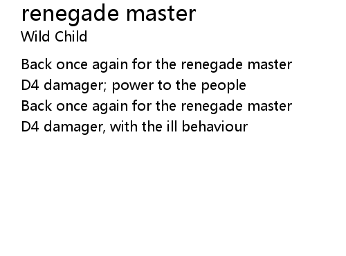 renegade master Lyrics - Follow Lyrics
