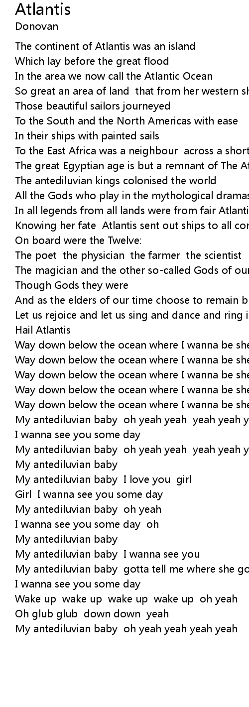 Atlantis Lyrics - Follow Lyrics