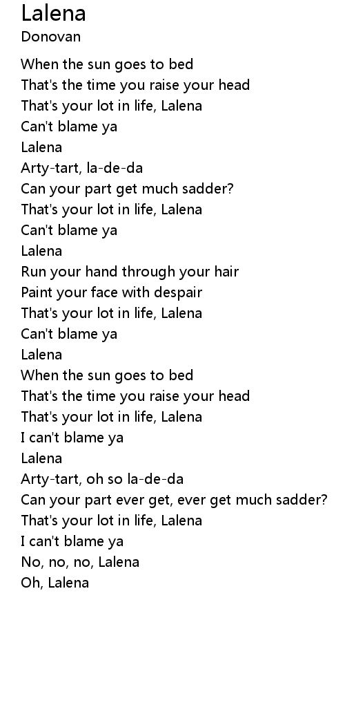 Lalena Lyrics - Follow Lyrics