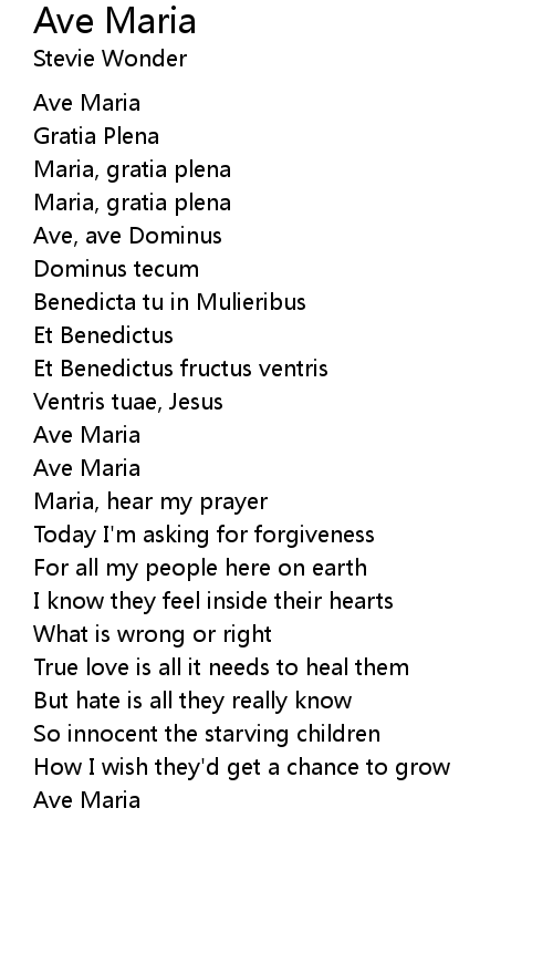 Ave Maria Lyrics - Follow Lyrics