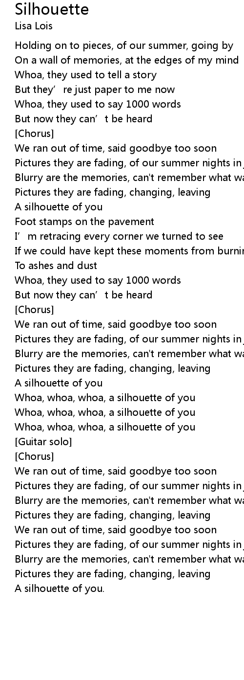 Silhouette Lyrics - Follow Lyrics