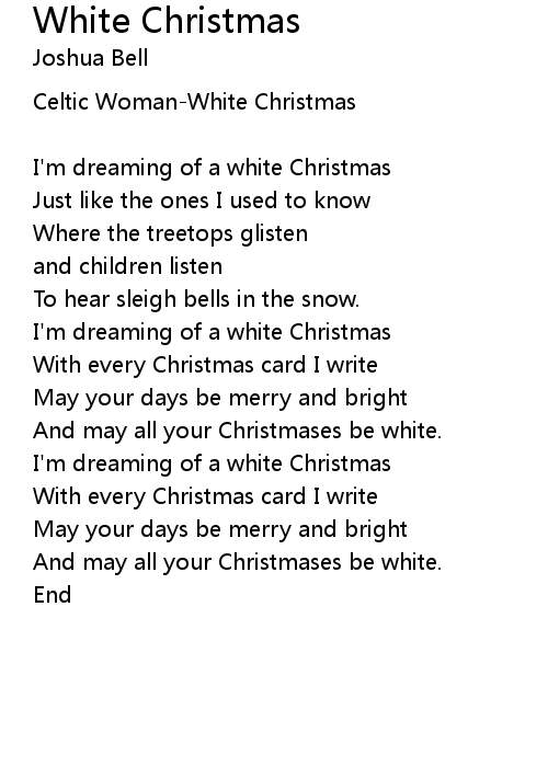 White Christmas Lyrics - Follow Lyrics