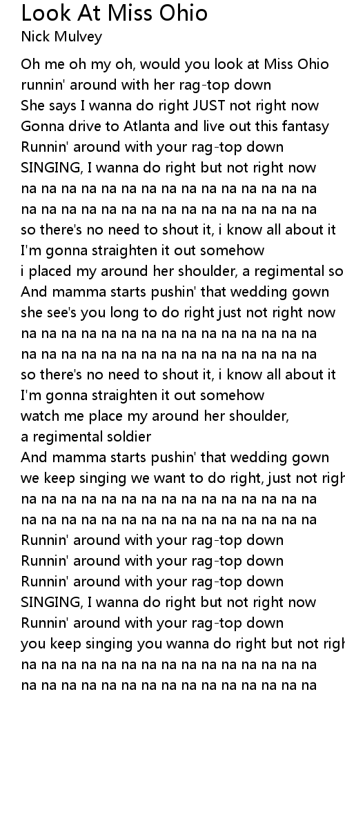 Look At Miss Ohio Lyrics - Follow Lyrics
