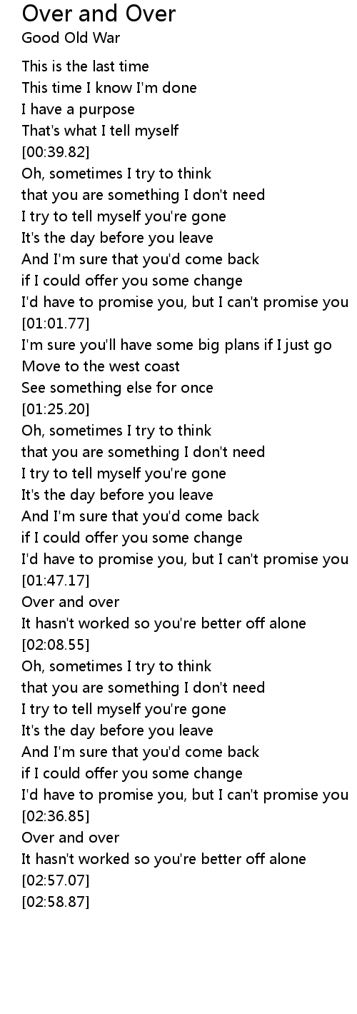 Over and Over Lyrics - Follow Lyrics