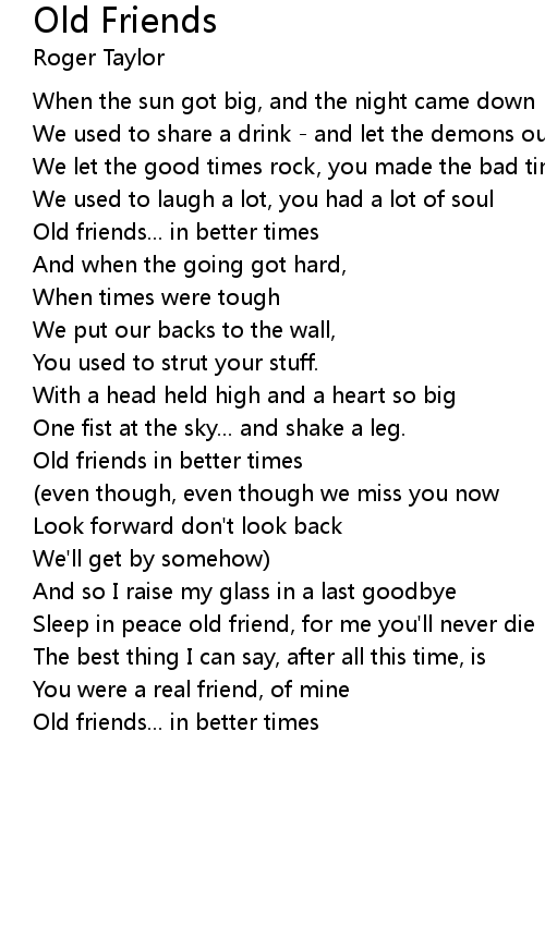 Old Friends Lyrics - Follow Lyrics