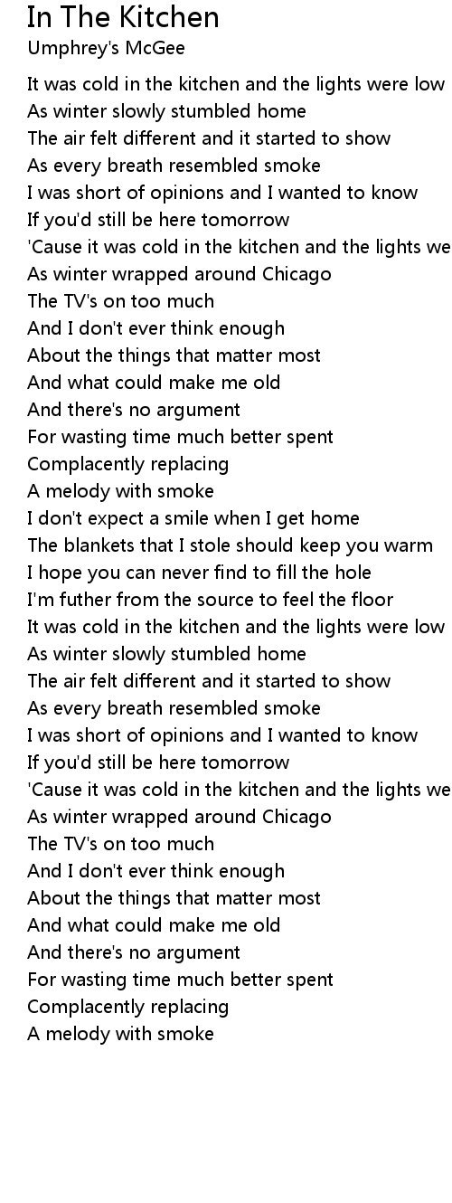 In The Kitchen Lyrics - Follow Lyrics