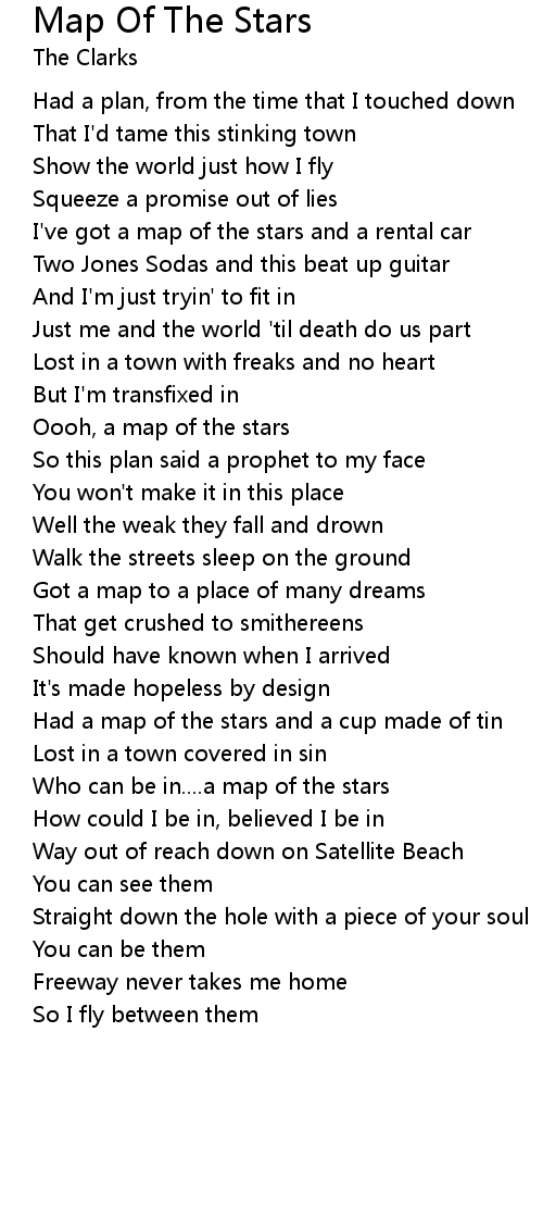 Map Of The Stars Lyrics - Follow Lyrics