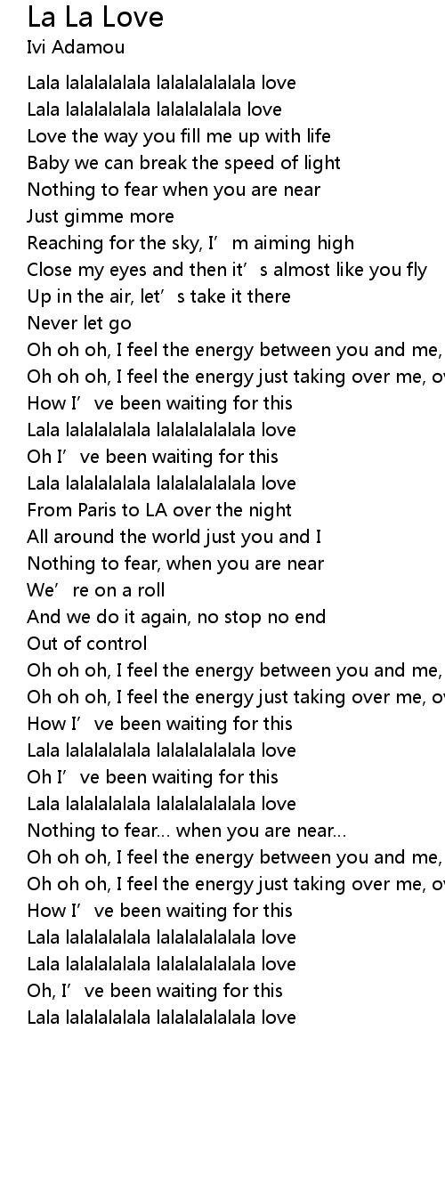 La La Love Lyrics - Follow Lyrics