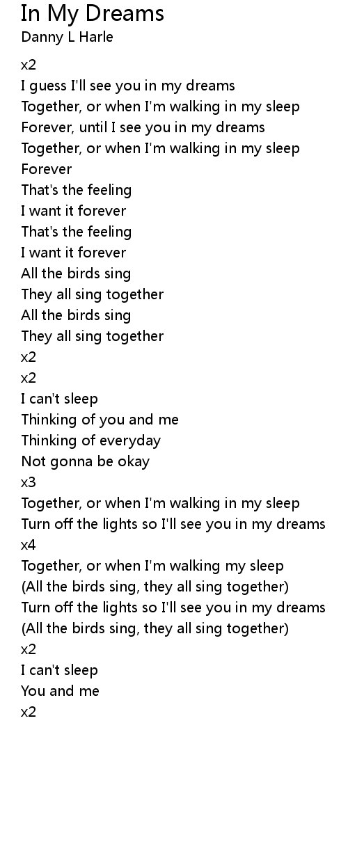 In My Dreams Lyrics - Follow Lyrics