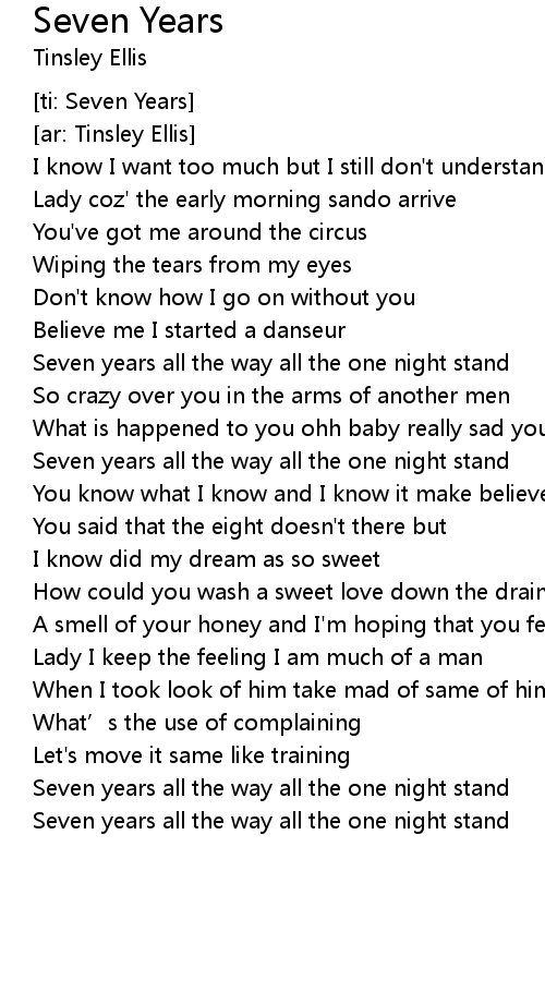 Seven Years Lyrics - Follow Lyrics
