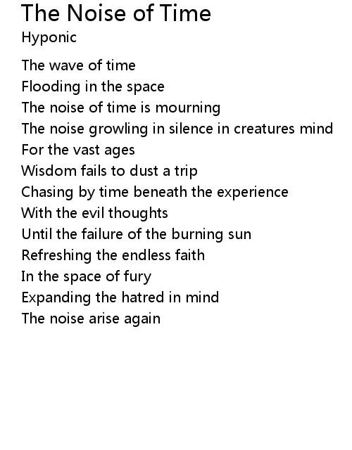 The Noise of Time Lyrics - Follow Lyrics
