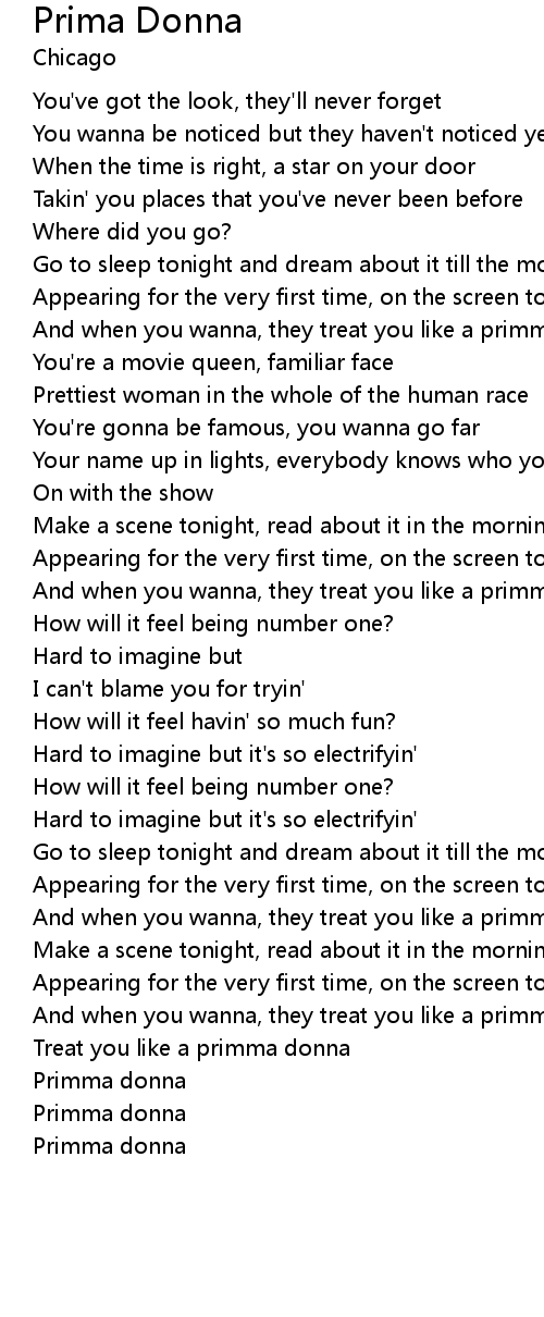 Prima Donna Lyrics - Follow Lyrics