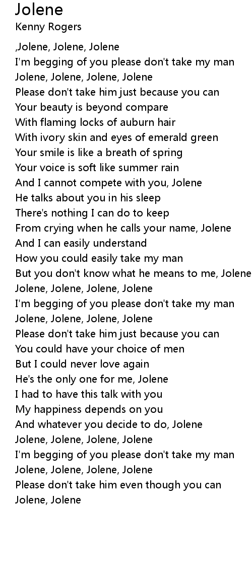Jolene Lyrics