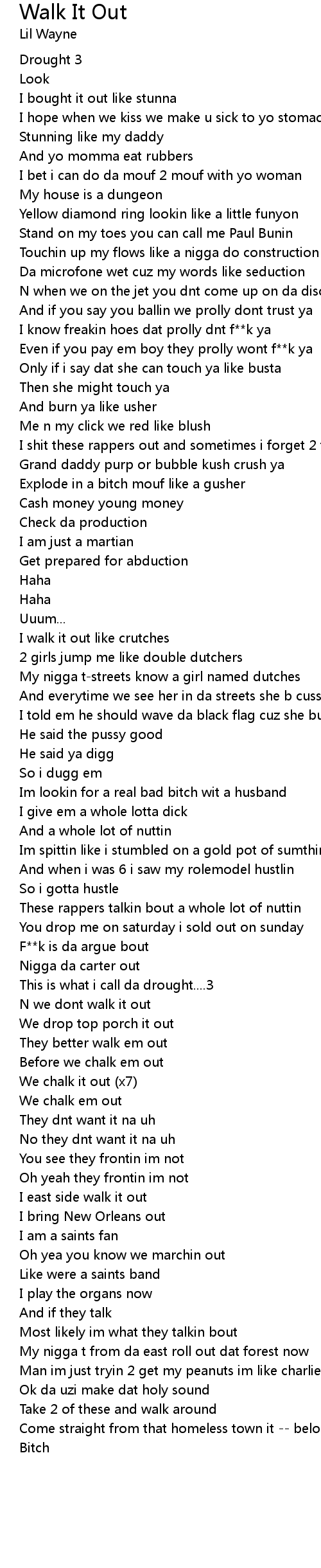 Walk It Out Lyrics - Follow Lyrics